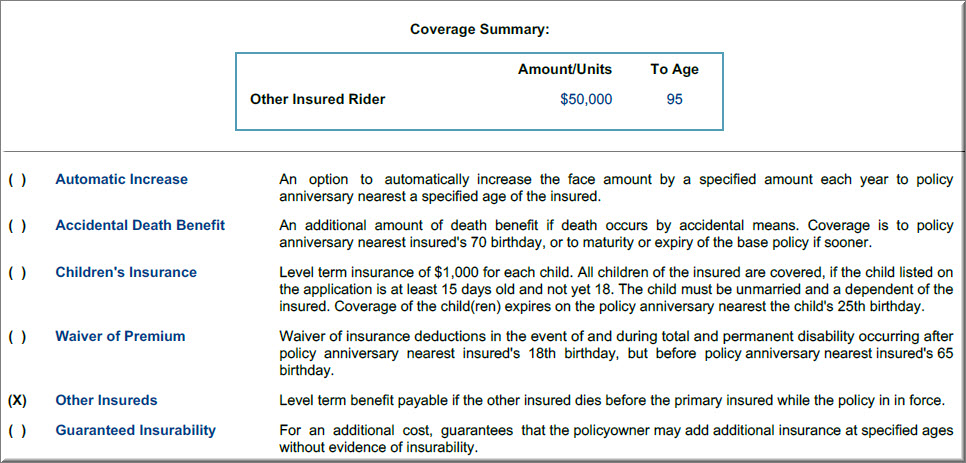 How Do I Add an Other Insuresd Rider?